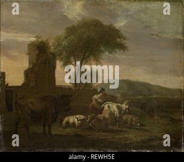 Italian Landscape with Shepherdess and Flocks, 1712 Stock Photo - Alamy