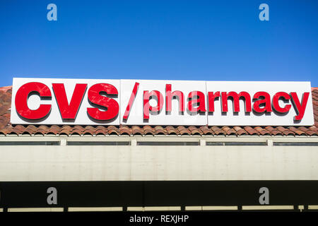 December 4, 2017 Sunnyvale/CA/USA - CVS / pharmacy logo above the ...