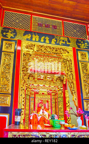 Mazu altar at Kheng Hock Keong, Hokkien Chinese temple for sea-goddess ...