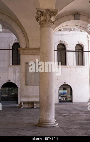 arches and vaults under monumental Renaissance Loggia building, shot in ...