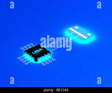 Human digital technology, US chip core, network data transmission ...