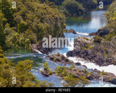 The Huka Falls are a set of waterfalls on the Waikato River that drains ...