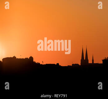 Beautiful view of landscape of city of Uppsala with cathedral against ...