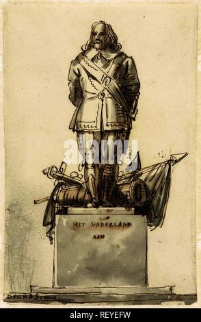 Admiral Michiel Adriaansz. de Ruyter in a suit of armor with a chain ...