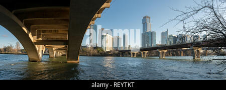 View of Downtown Austin From Under the Lamar Street Bridge Stock Photo ...