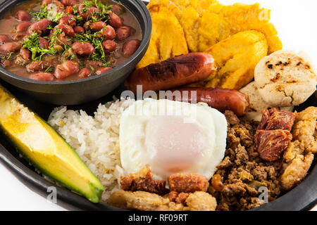 Traditional Colombian dish called Bandeja Paisa: a plate typical of ...