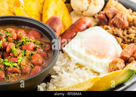 Traditional Colombian dish called Bandeja Paisa: a plate typical of ...