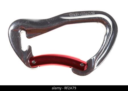 Light alloy carabiner (karabiner, snap-hook) rings used for climbing ...