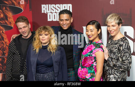 L-R: Producer Dave Becky and actors Natasha Lyonne, Charlie Barnett ...