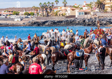Playa Enramada, La Caleta, Costa Adeje, Tenerife. 20 January 2019. The ...