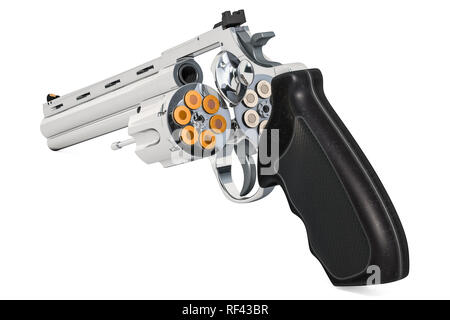 Illustration with cylinder of a revolver pistol. Western, classical ...