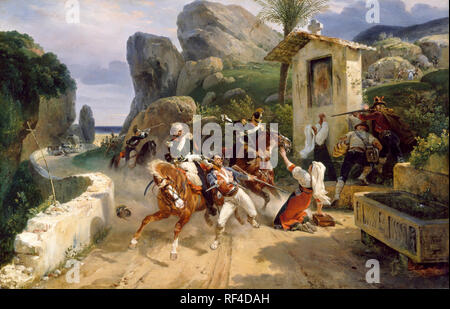 Italian Brigands Surprised by Papal Troops, 1831. In this scene, papal ...