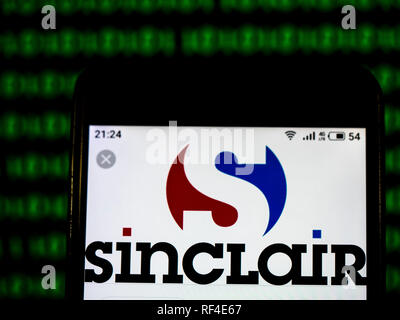 Sinclair Broadcast Group Telecommunications company logo seen displayed ...