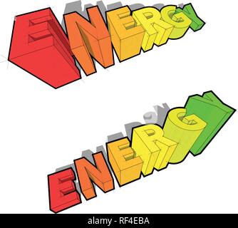 energy rating diagrams in form of rising letters in two alternatives ...