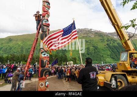 A crowd of people from the Tlingit, Tsimshian and Haida tribes gathered ...