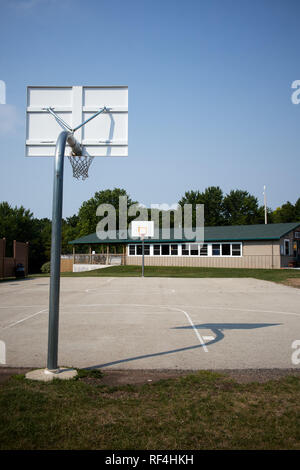 Basketball court at a campground Stock Photo - Alamy