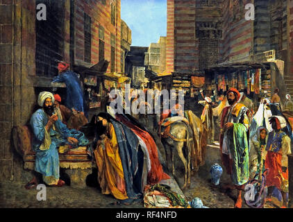 John Frederick Lewis The street and mosque al Ghouri in Cairo Stock ...