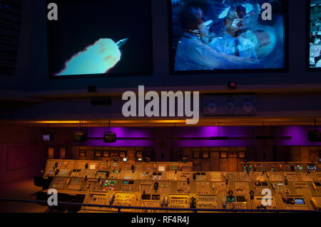 Command station for launching missiles. Space missions control center ...