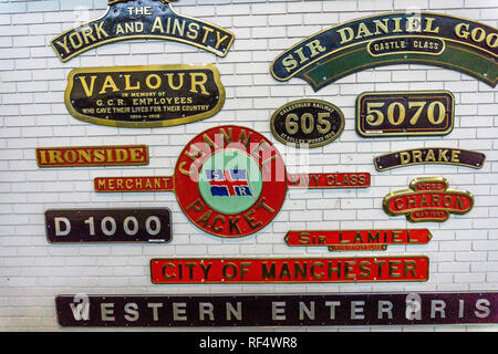 National Railway Museum York nameplates Stock Photo - Alamy