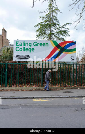 Signage outside Ealing Green College, The Green, Ealing, London, W5, UK ...