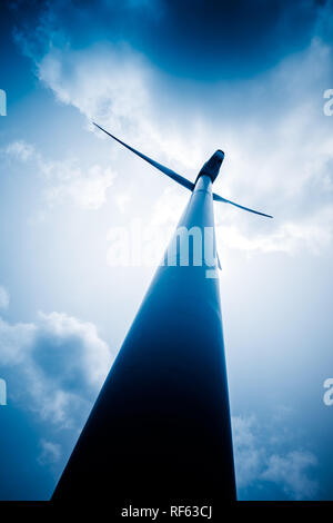 wind generators aganist the blue sky, blue toned Stock Photo - Alamy