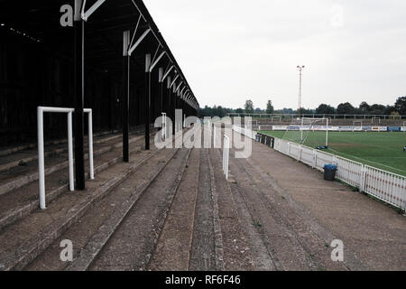 Covered terracing at Bromley FC Football Ground, Hayes Lane, Bromley ...