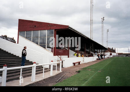 The main stand at Arbroath FC Football Ground, Gayfield Park, Arbroath ...