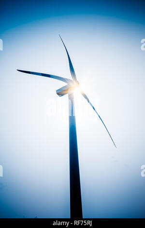 wind generators aganist the blue sky, blue toned Stock Photo - Alamy
