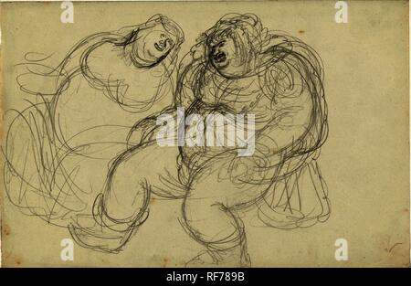 Study of a seated giant and giantess, for an illustration from François ...