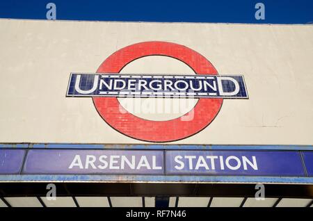 the exterior of the arsenal tube station on the piccadilly underground ...