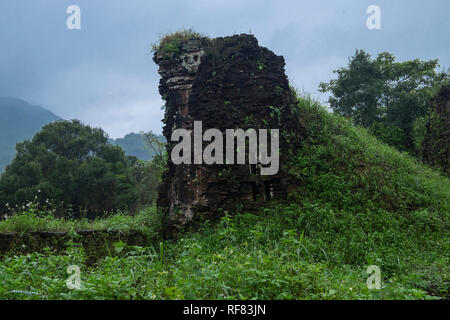 Ruins of the Ancient mystical old Hindu Prambanan temple near ...