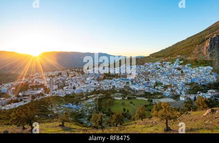Chefchaouen At Sunset, Tangier-Tetouan, Morocco Stock Photo - Alamy