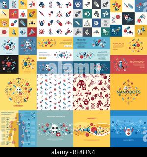 Nanotechnology pills icon. Flat illustration of nanotechnology pills ...