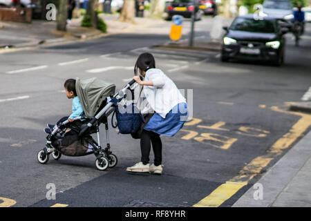 London, UK - May 14 2018: Deatils on the base of The Meeting Place, 9 ...