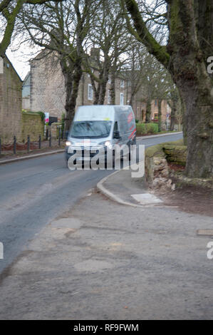 UK road scenes featuring a bus, lorry, and cars navigating winding ...