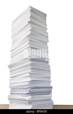 Stack of documents isolated on white background, closeup Stock Photo ...