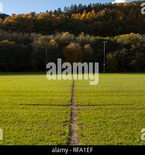 Study of the rugby pitch at Cwmcarn, Wales Stock Photo - Alamy