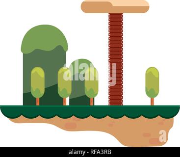 video game level trees base grid background vector illustration Stock ...