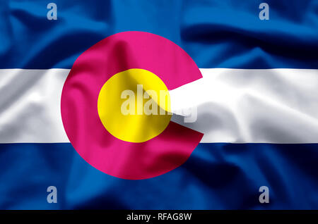 Colorado stylish waving and closeup flag illustration. Perfect for ...