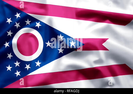 Ohio stylish waving and closeup flag illustration. Perfect for ...