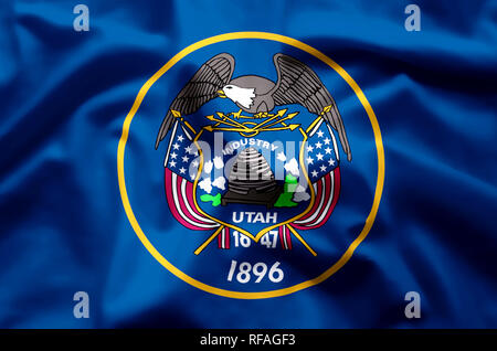Utah stylish waving and closeup flag illustration. Perfect for ...