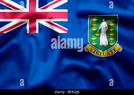 British virgin islands stylish waving and closeup flag illustration ...