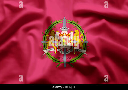 Valladolid waving and closeup flag illustration. Perfect for background ...