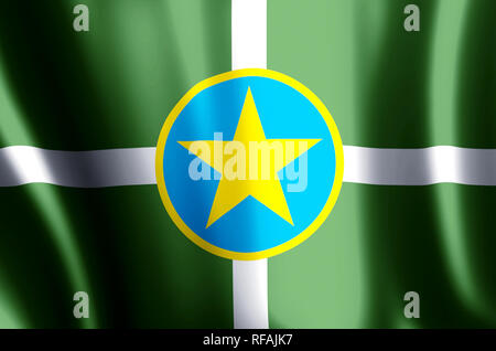 Jackson Mississippi stylish waving and closeup flag illustration ...