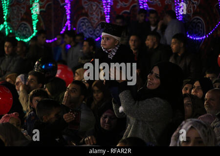 January 23, 2019 - Students attend the graduation ceremony for ...