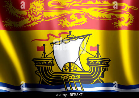 New Brunswick stylish waving and closeup flag illustration. Perfect for ...