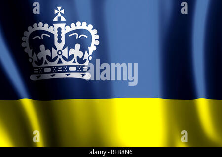 Regina Saskatchewan stylish waving and closeup flag illustration ...