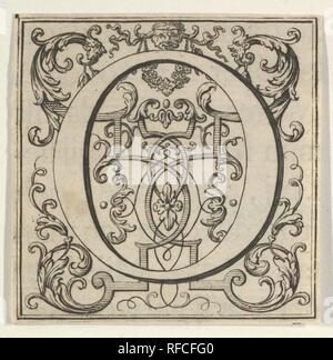 Roman Alphabet letter T with Louis XIV decoration. Artist: Bernard ...