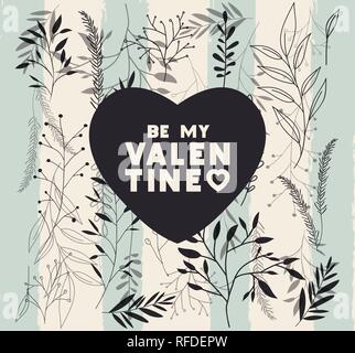 heart with leafs frame card Stock Vector Image & Art - Alamy