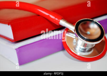 Medical student with books on white background Stock Photo - Alamy
